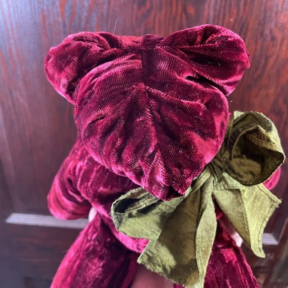 Pottery Barn | Toys | Pottery Barn Velvet Teddy Bear Plush Cranberry ...